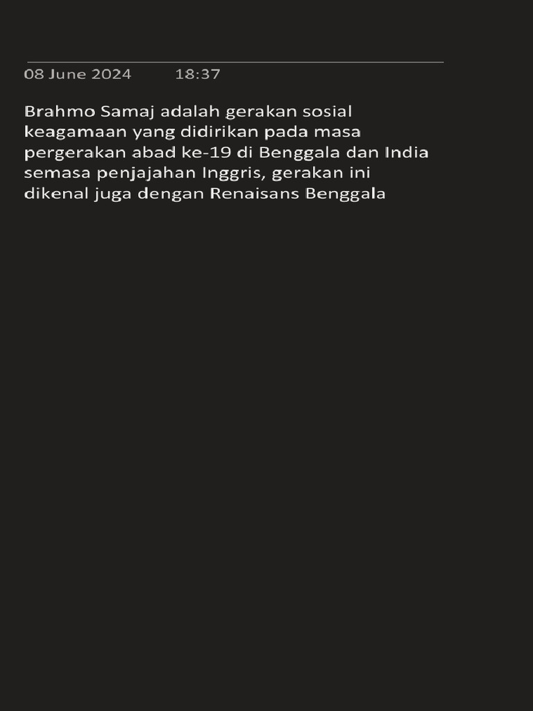 Brahmo Samaj Adalah Gerakan Sos | PDF