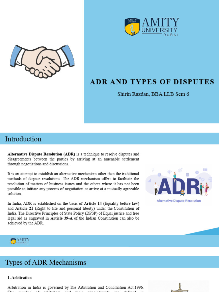 Arbitration PPT Shirin Razdan | PDF | Alternative Dispute Resolution ...
