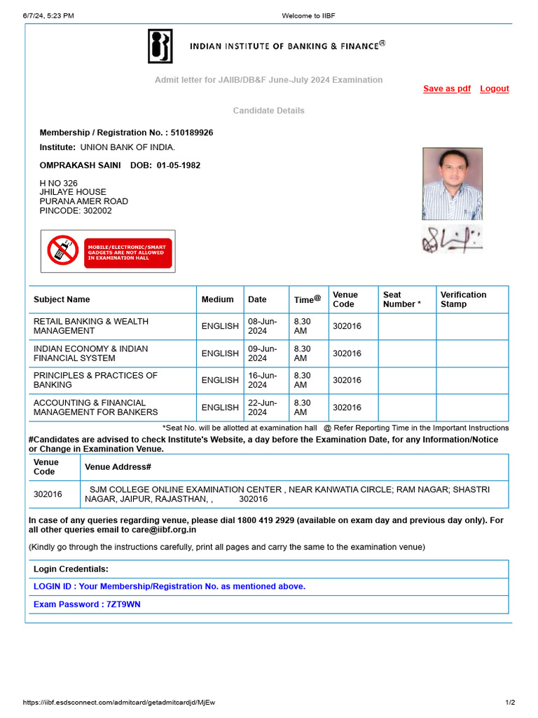 Welcome to IIBF | PDF | Identity Document | Calculator