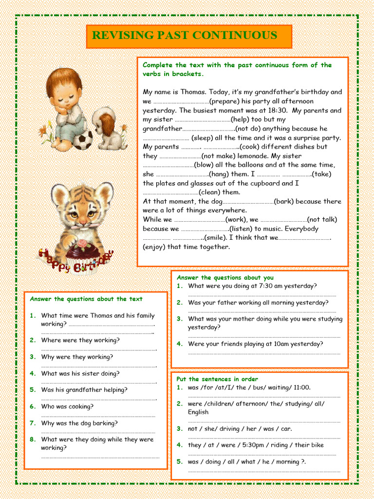 Past Continuous | PDF | Linguistics | Grammar