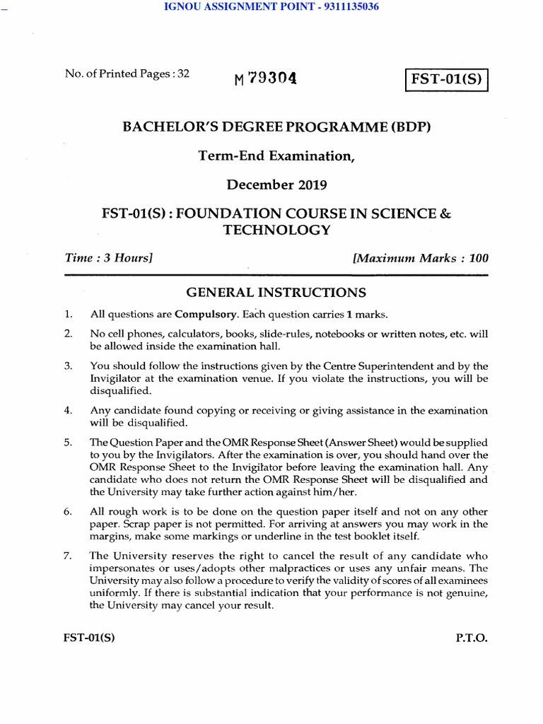 3) FST-01 Previous Years' Solved Papers | PDF | Stars | Brain