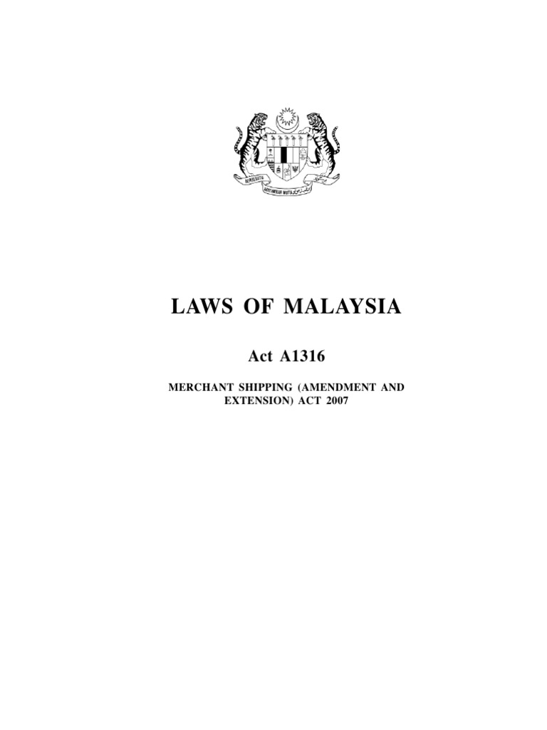 Merchant Shipping (Amendment and Extension) Act 2007 | PDF ...