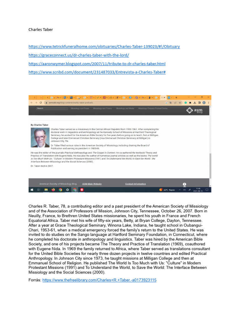 Charles Taber - Linkek | PDF