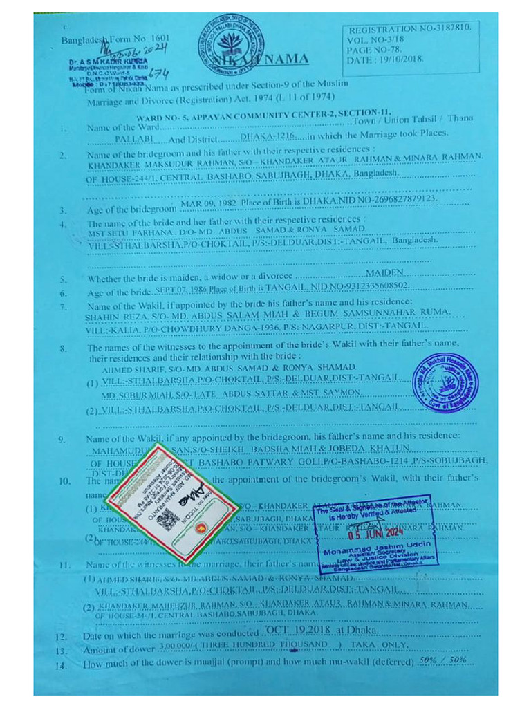 Nikah Nama English | PDF