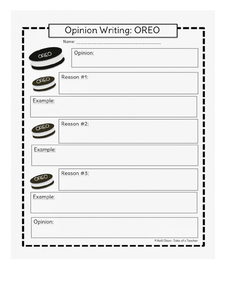 Oreo Opinion Writing Worksheets Worksheet | PDF
