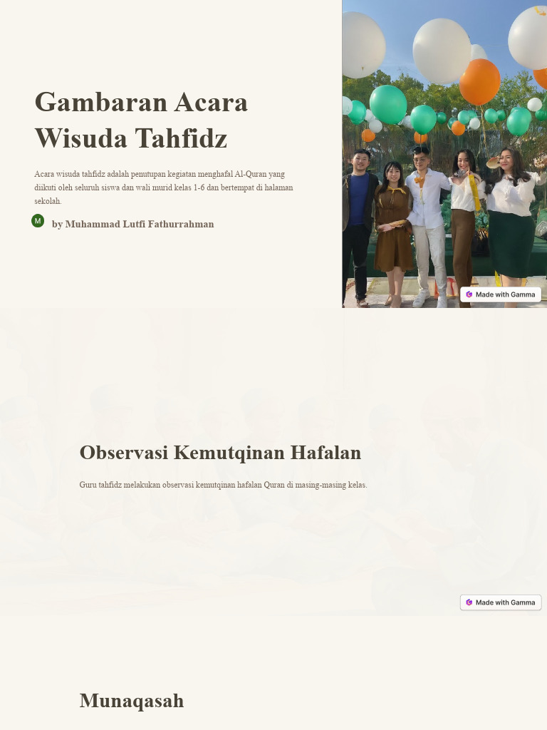 Gambaran Acara Wisuda Tahfidz | PDF