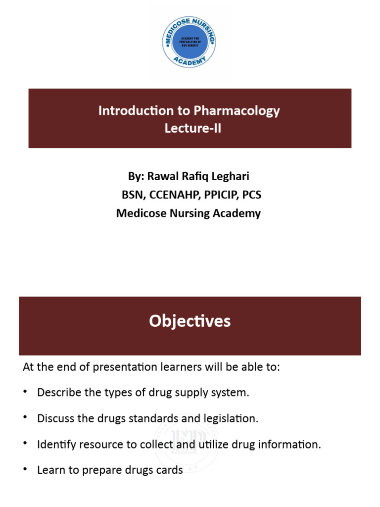 Unit 1 (B) Introduction To Pharmacology Medicose Nursing Academy | PDF | Patient | Medical ...