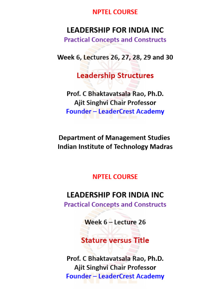 CBR-Leadership-W6-L26 To L30 | PDF | Leadership