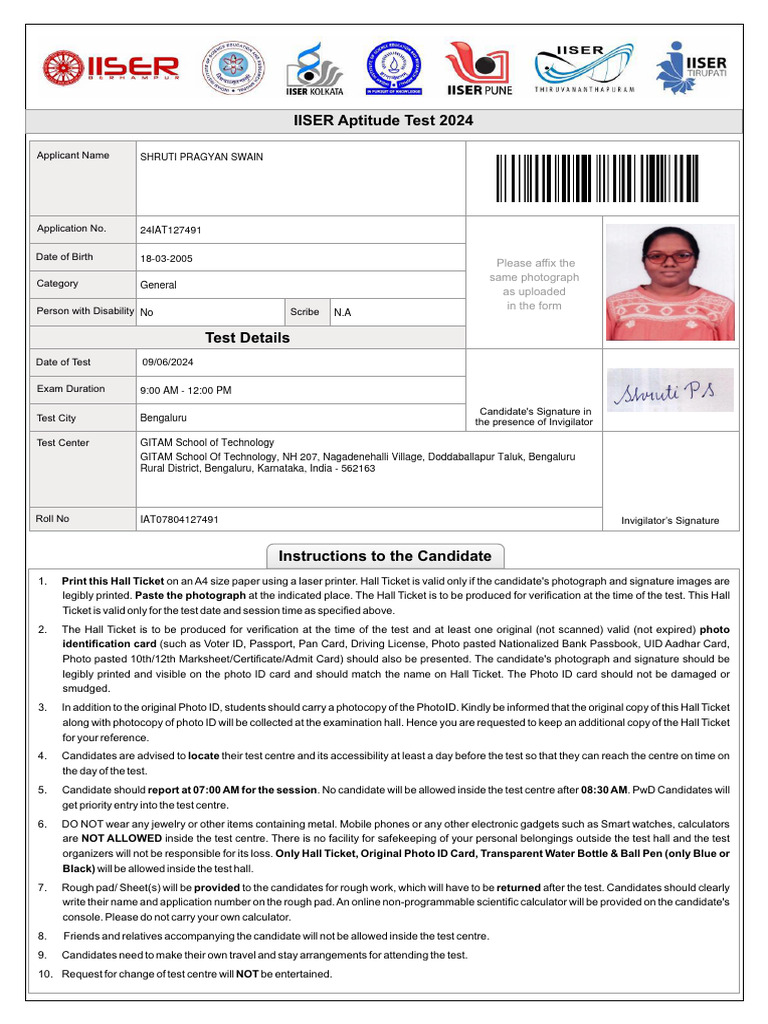 Hall Ticket | PDF | Identity Document | Access Control