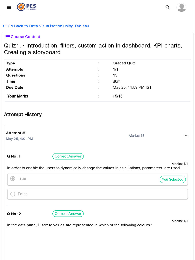 Quiz1 - Introduction, Filters, Custom Action in Dashboard, KPI Charts ...