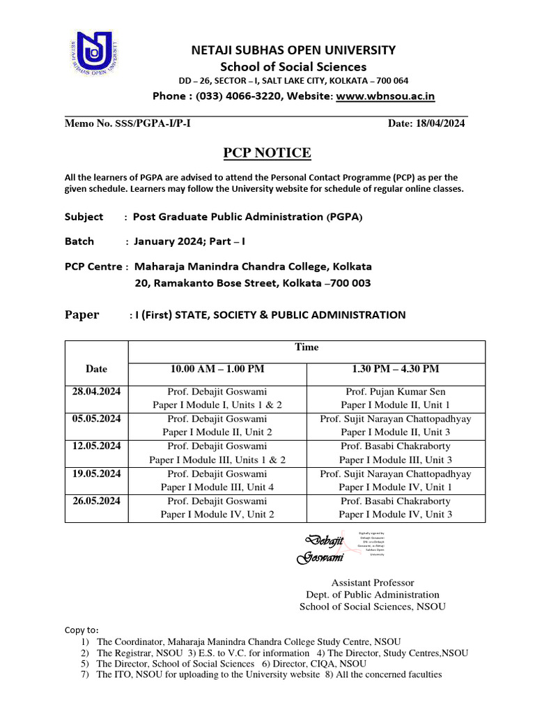 PCP Routine PGPA Part I April 2024 | PDF