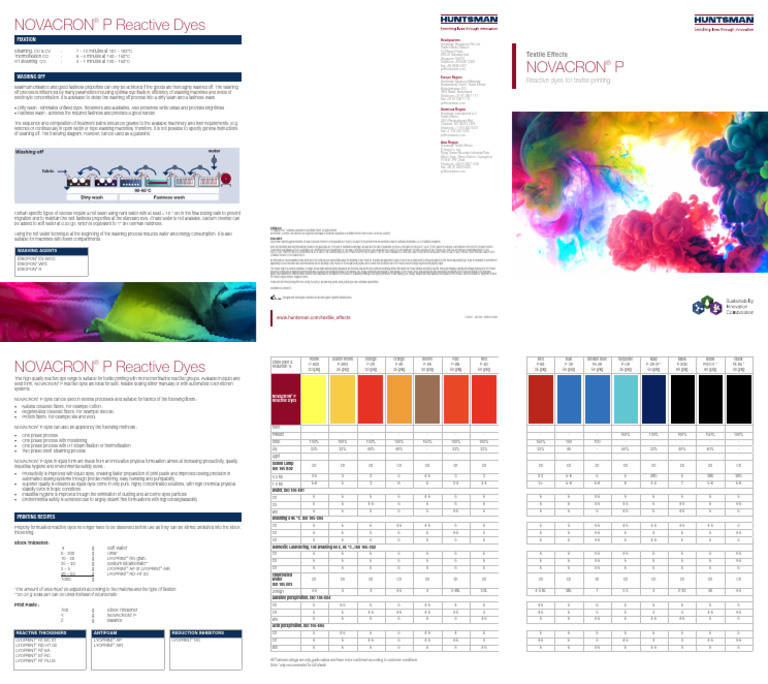 NOVACRON P - Brochure - 005 - WITH DIGITAL SWATCHES | PDF | Dye | Textiles