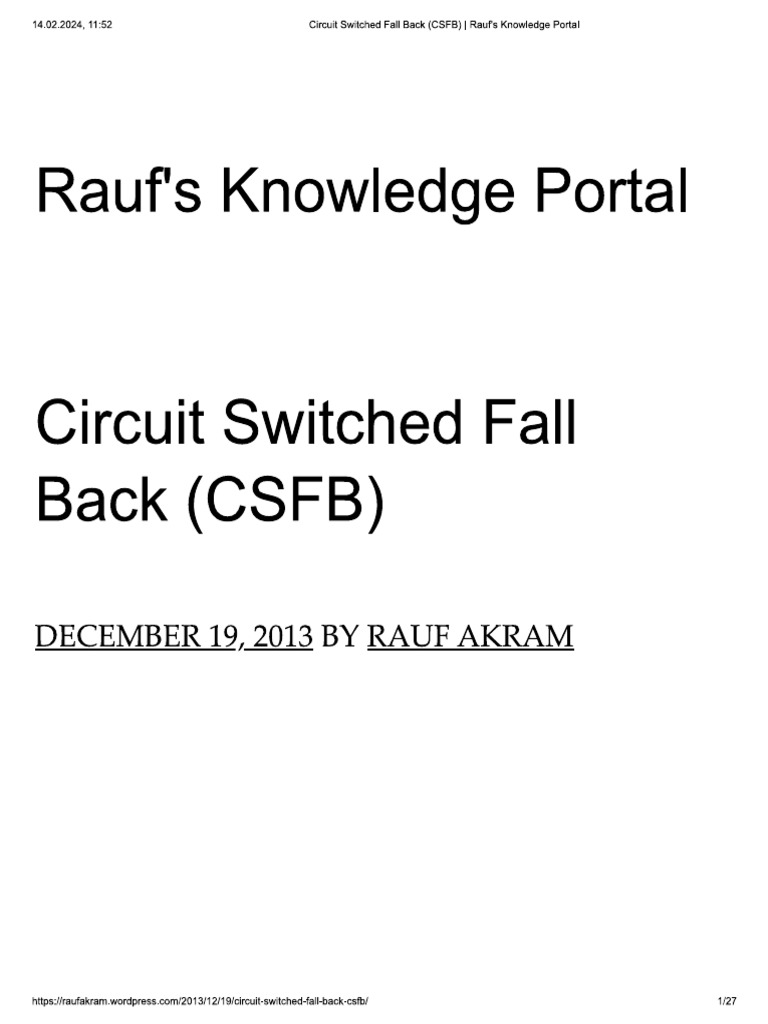 Circuit Switched Fall Back - CSFB | Download Free PDF | Ip Multimedia Subsystem | Lte ...