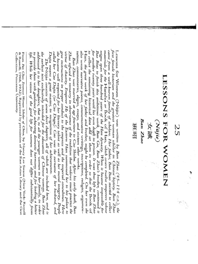 Ban+Zhao%2C+Lessons+for+Women%2C+in+Images+of+Women+in+Chinese+Thought ...