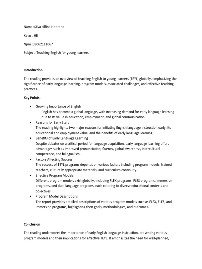 Silva. Silfina.h, Torano - TEYL | PDF