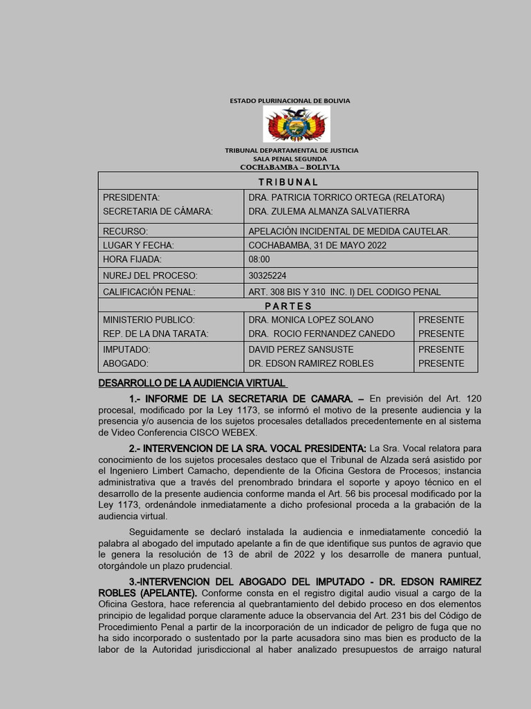 Apelacion Incidental Gam Cbba | PDF | Caso de ley | Estatuto de ...