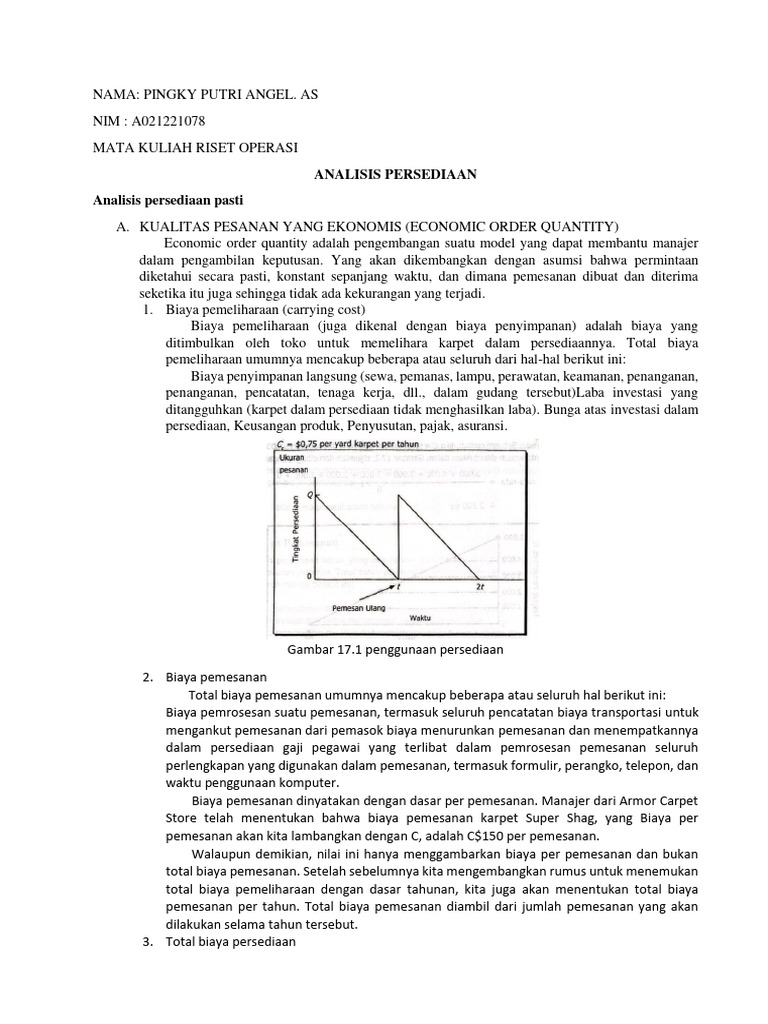 Riset Operasi - Pingky Putri Angel | PDF | Pengelolaan Keuangan & Uang