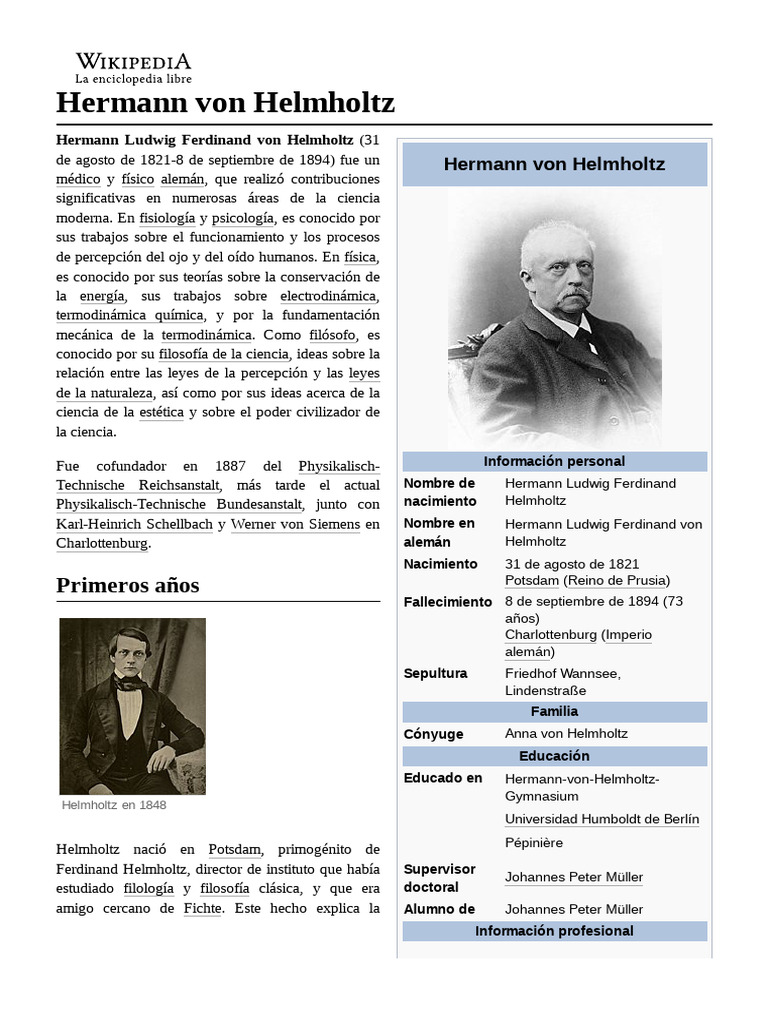 Helmholtz: Pionero en Ciencia y Filosofía | PDF | Filosofía