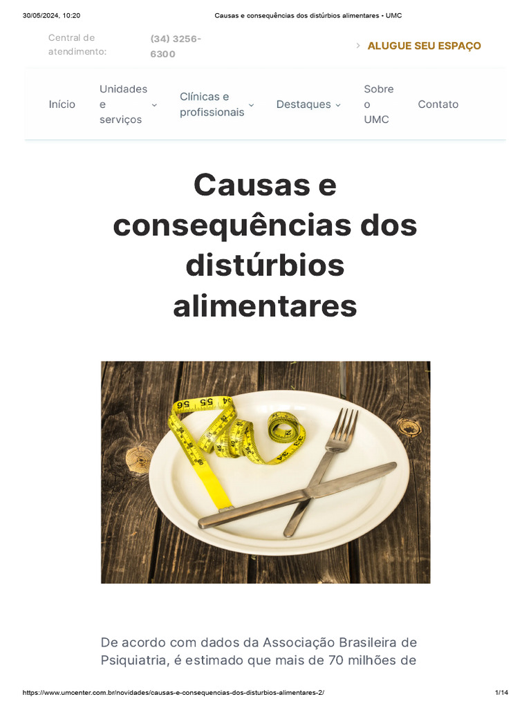 Causas e Consequências Dos Distúrbios Alimentares • UMC | Download ...