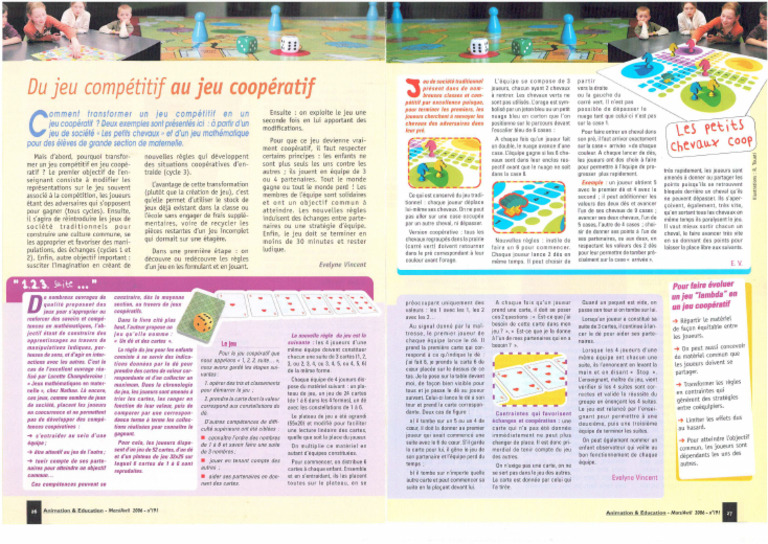 Article A E Du Jeu Competitif Au Jeu Cooperatif | PDF