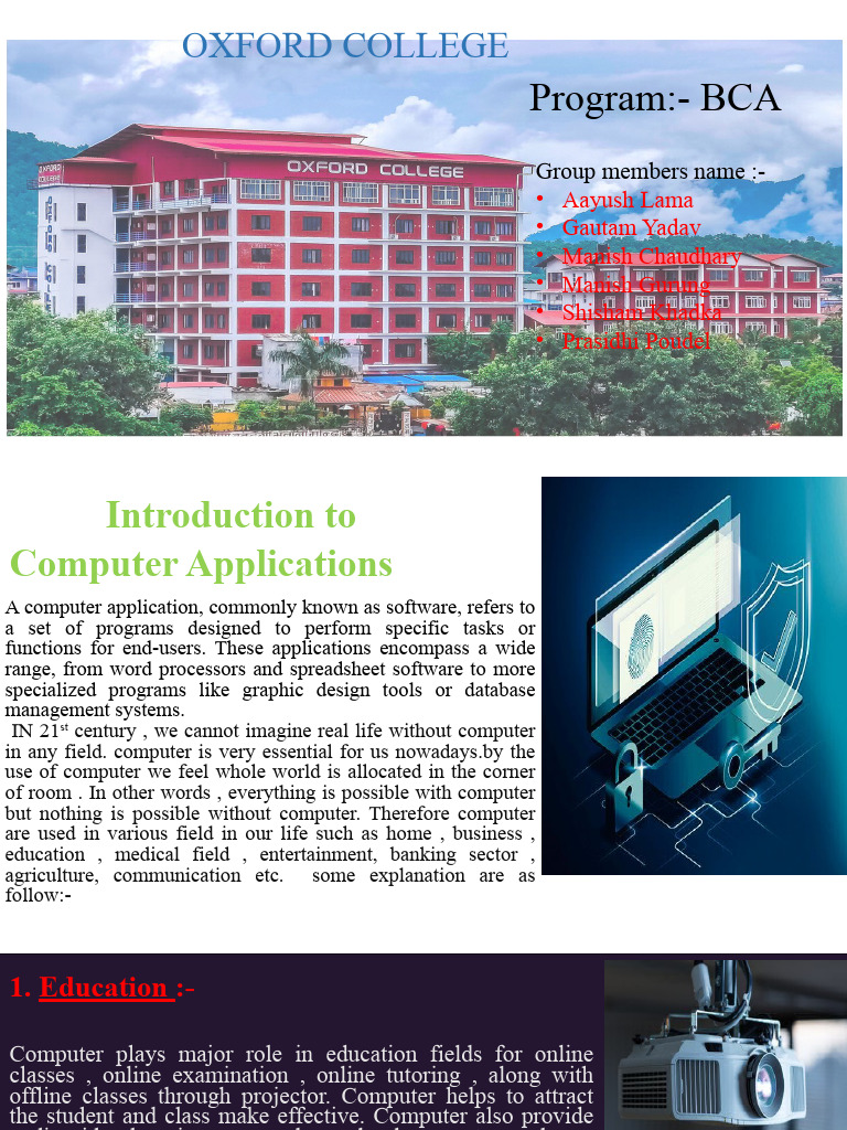 Computer-Applications-presentation | PDF | Computing | Application Software