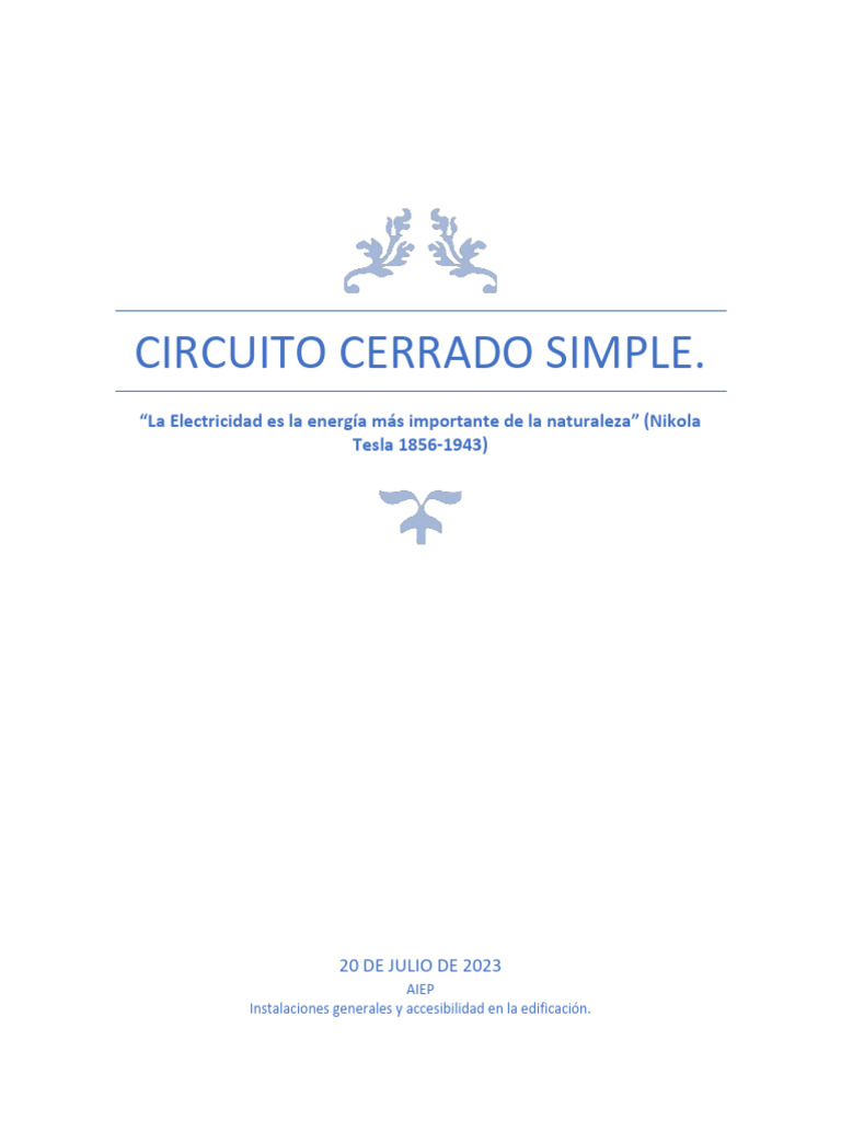 Diseño de Circuito Cerrado Simple | PDF | Electricidad | Enchufes y ...