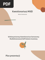 MSEI Wielowymiarowy Kwestionariusz Samooceny Multidimensional Self-Esteem Inventory | PDF