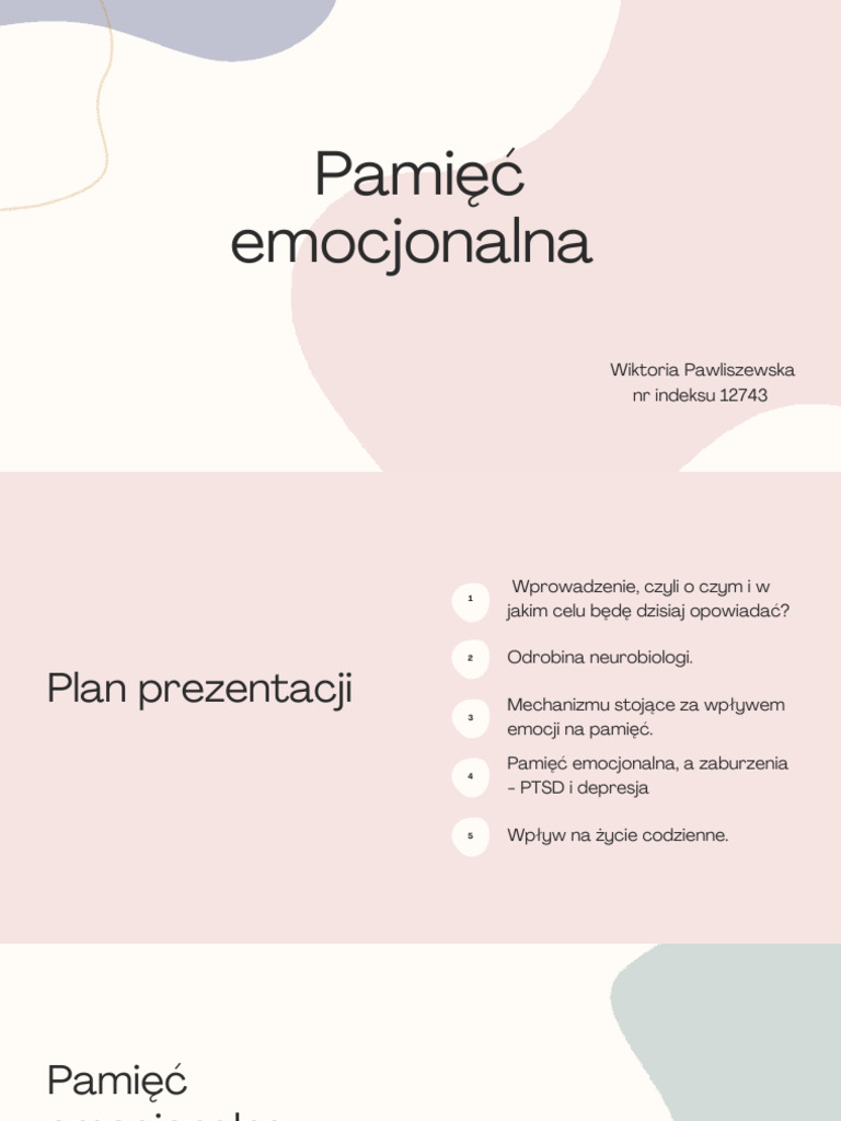 Pamięć Emocjonalna | PDF