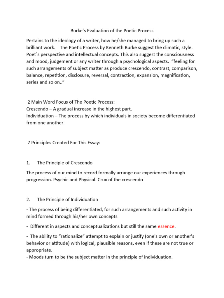 Burke's Poetic Process Analysis | PDF | Mind | Experience