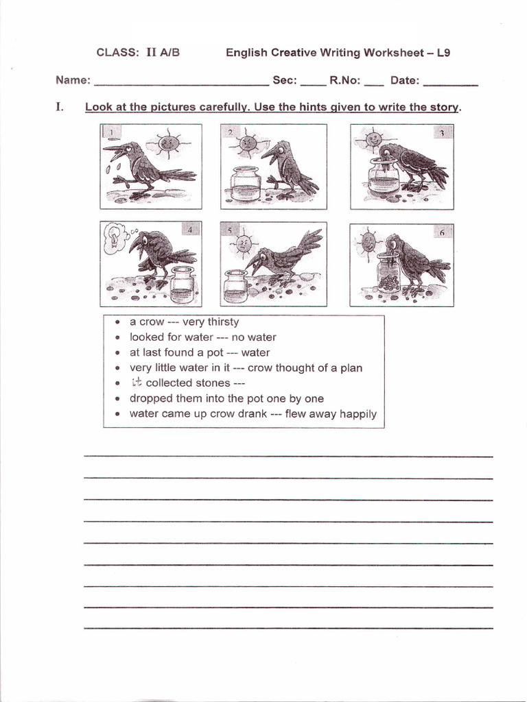 CBSE Class 2 English Practice Worksheets (13) - Creative Writing (1) | PDF