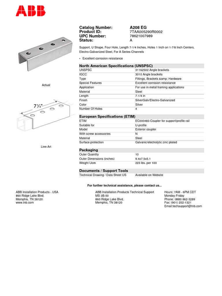 ABB Channel Bracket Specs Chart and Packing | PDF | Corrosion ...
