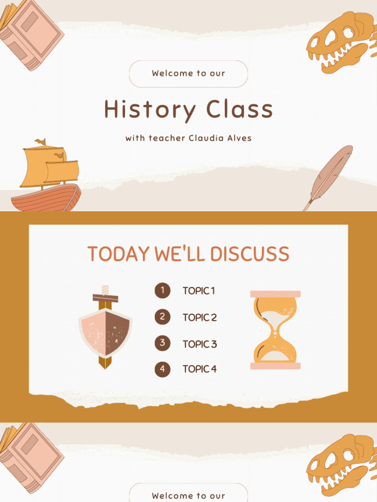 Beige Brown Bright Illustrative History Class Presentation | PDF
