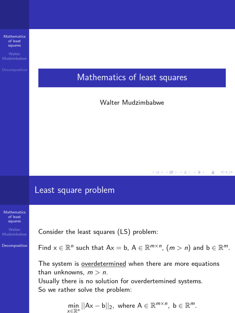 least_squares1 | Download Free PDF | Linear Algebra | Equations