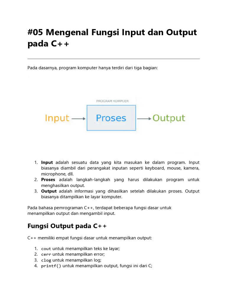 #5 Input Output | PDF