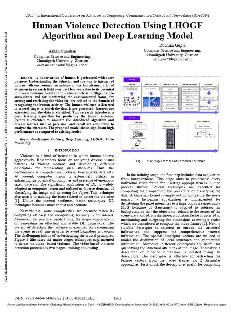 Human Violence Detection Using LHOGF Algorithm and Deep Learning Model11 | PDF | Deep Learning ...