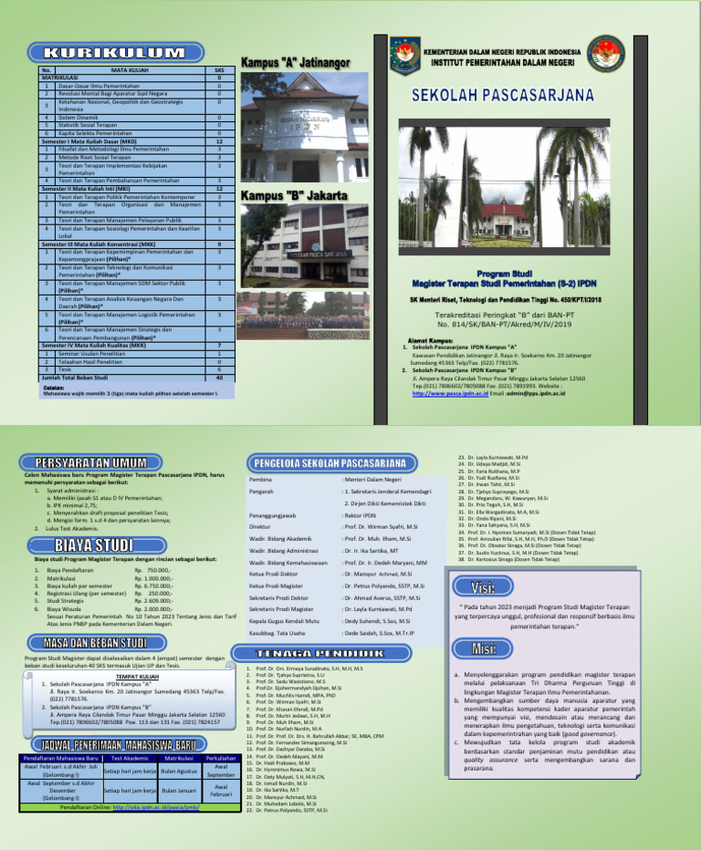 BROSUR_Program Magister Pascasarjana IPDN 2022_edit versi baru _2023 | PDF