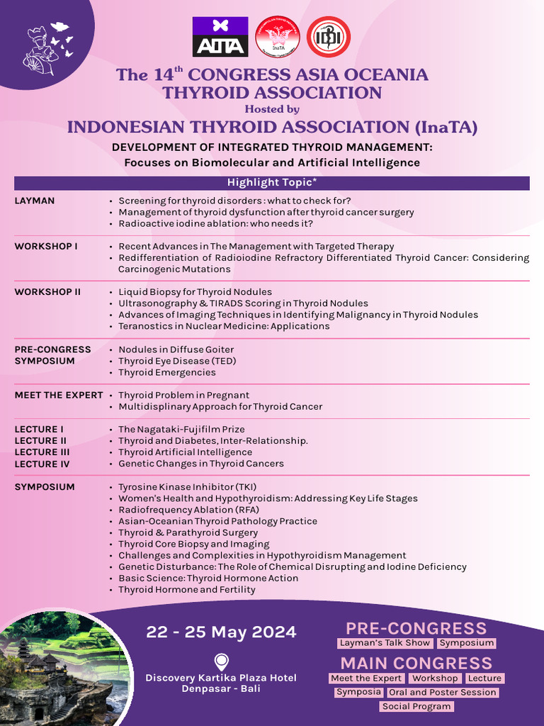 Flyer AOTA Congress 2024 | PDF | Thyroid | Thyroid Disease