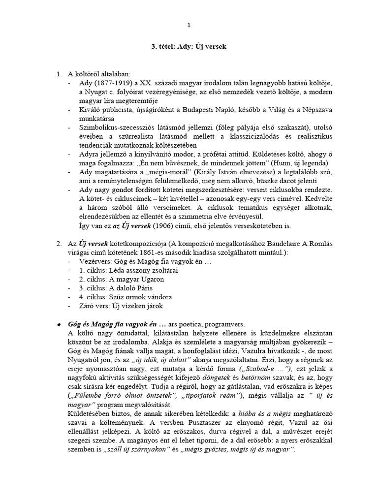 Ady Új Versek | PDF