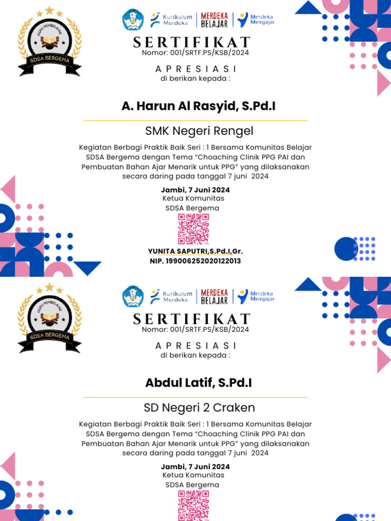 (A-N) Kombel Sdsa (Sertifikat) | PDF | Karier & Perkembangan | Ilmu Sosial