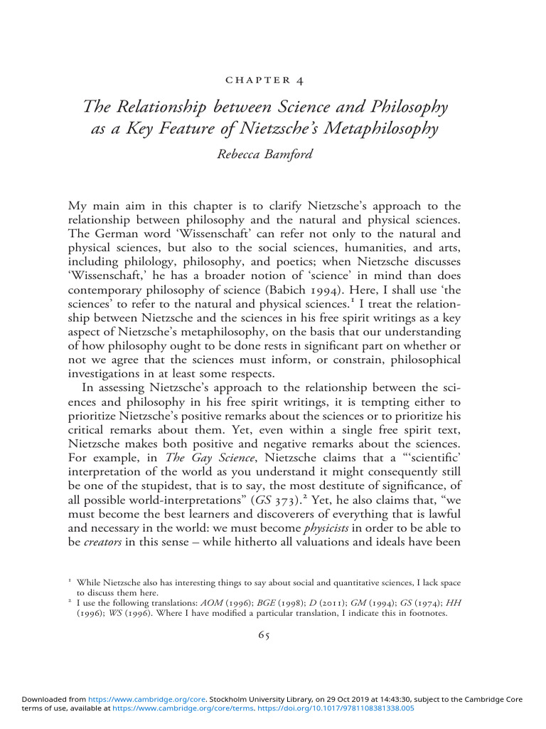 Chapter 4 Scie4nce and Philosophy | PDF | Friedrich Nietzsche | Truth