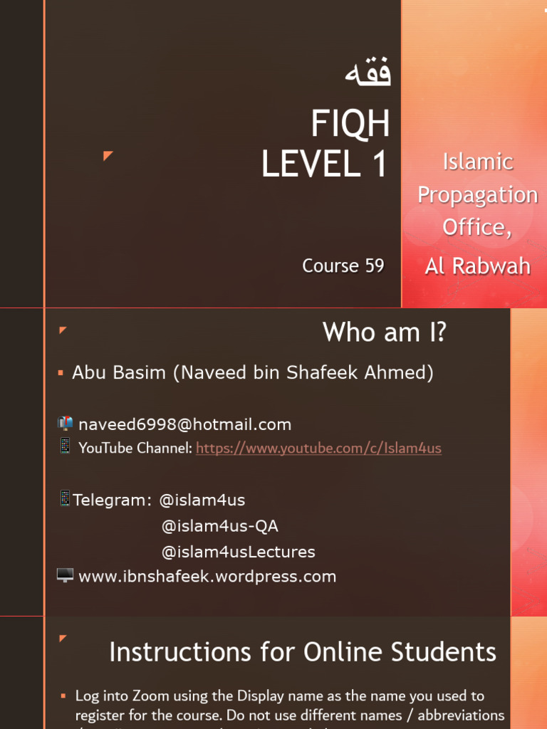 FIQH Notes-1 | PDF | God In Islam | Sharia