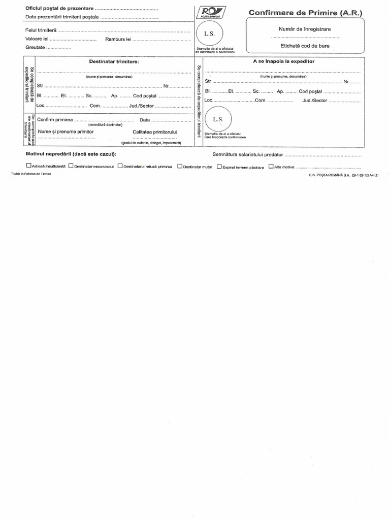 1 Confirmare Primire | PDF