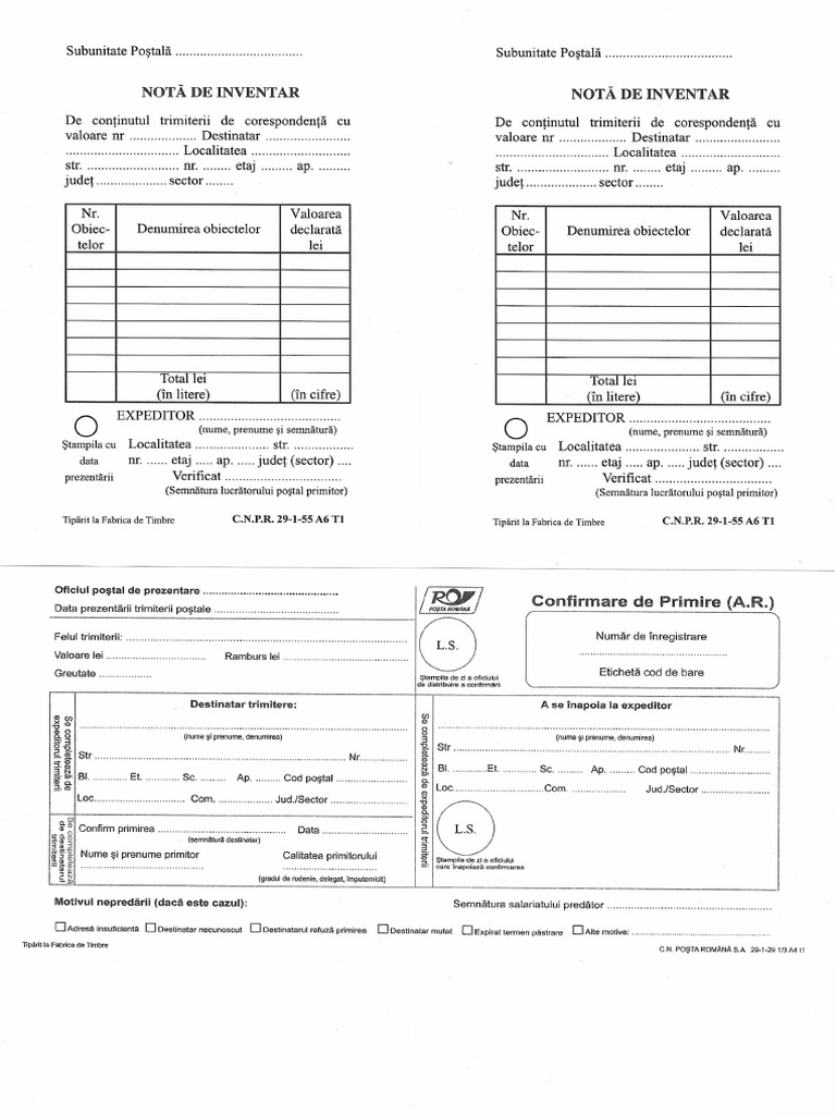 2 Nota Inventar - Confirmare Primire | PDF