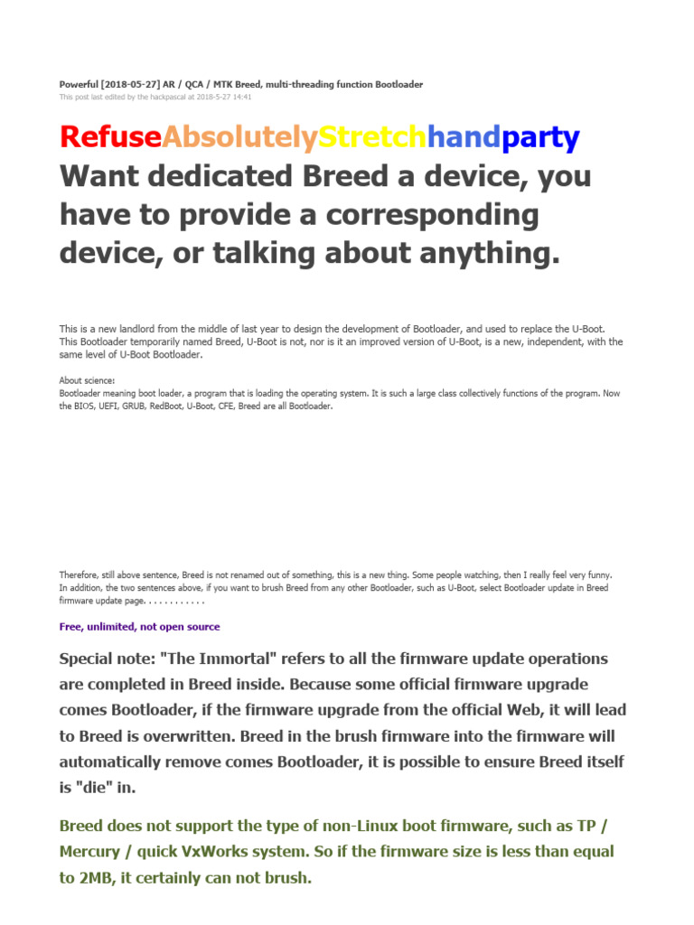 Breed - Manual-En | PDF | Booting | Command Line Interface