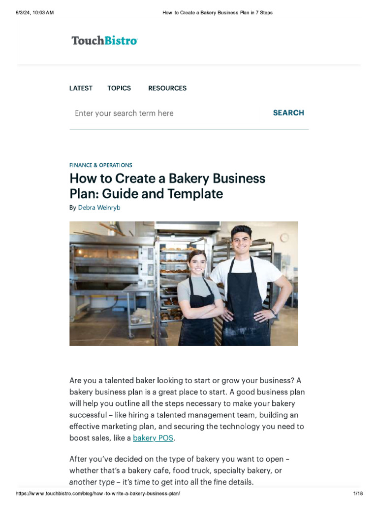 Bakerybusness Plan | PDF