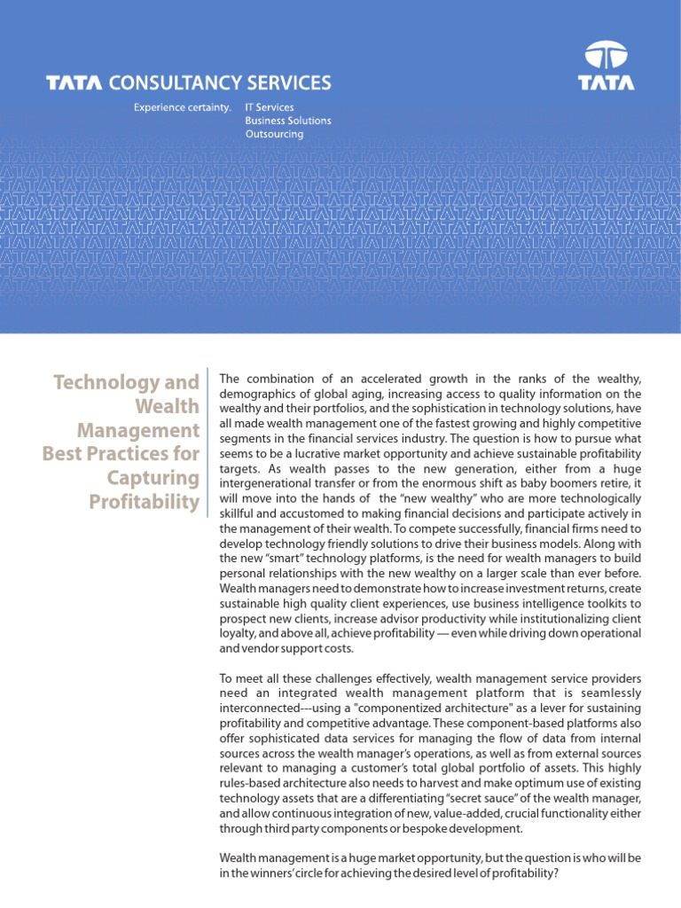 Tcs GCP Whitepaper Technology and Wealth Management Best Practice | PDF ...