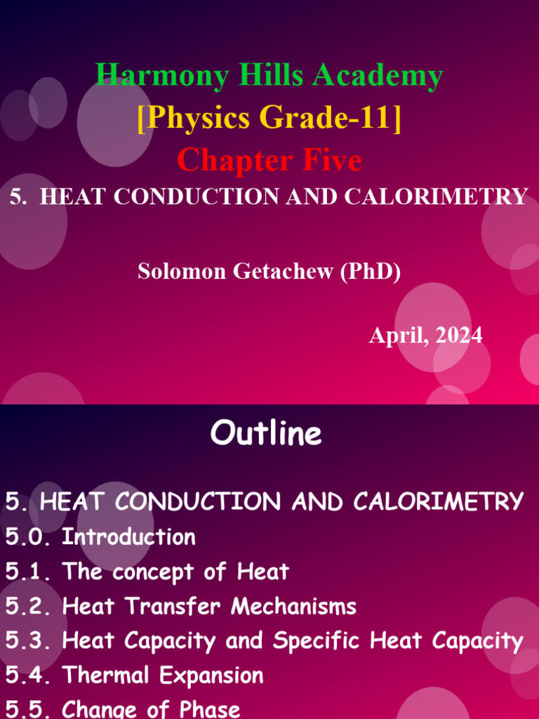 General Physics Chapter 5 (HEAT CONDUCTION AND CALORIMETRY) | PDF | Heat | Temperature