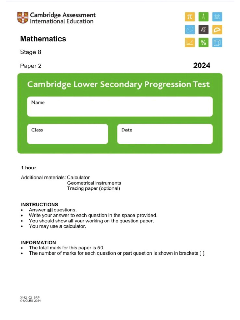 Year 8maths pp2 2024 | PDF