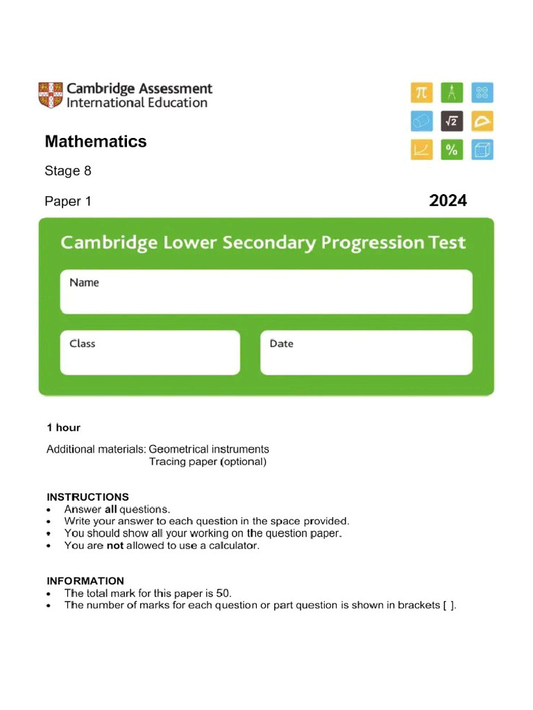 Maths Paper 1 2024 | PDF