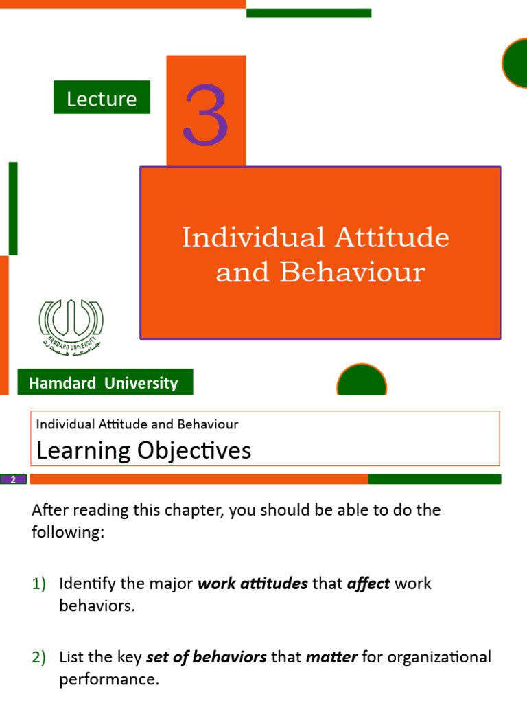 3-Individual Attitude & Behaviour | PDF | Job Satisfaction ...